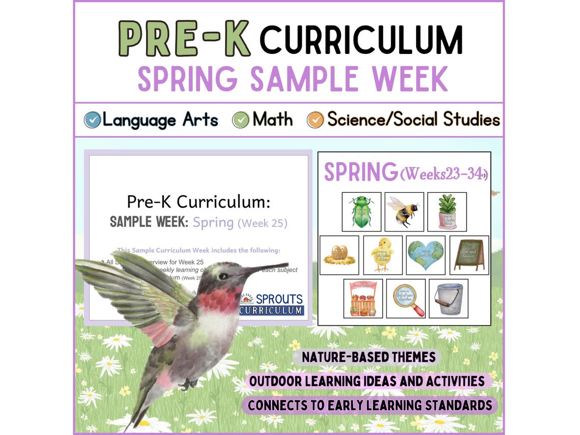Pre-k Curriculum Spring Sample Week | Nature-based Outdoor Learning ...