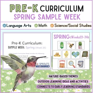 Pre-k Curriculum Spring Sample Week | Nature-based Outdoor Learning ...