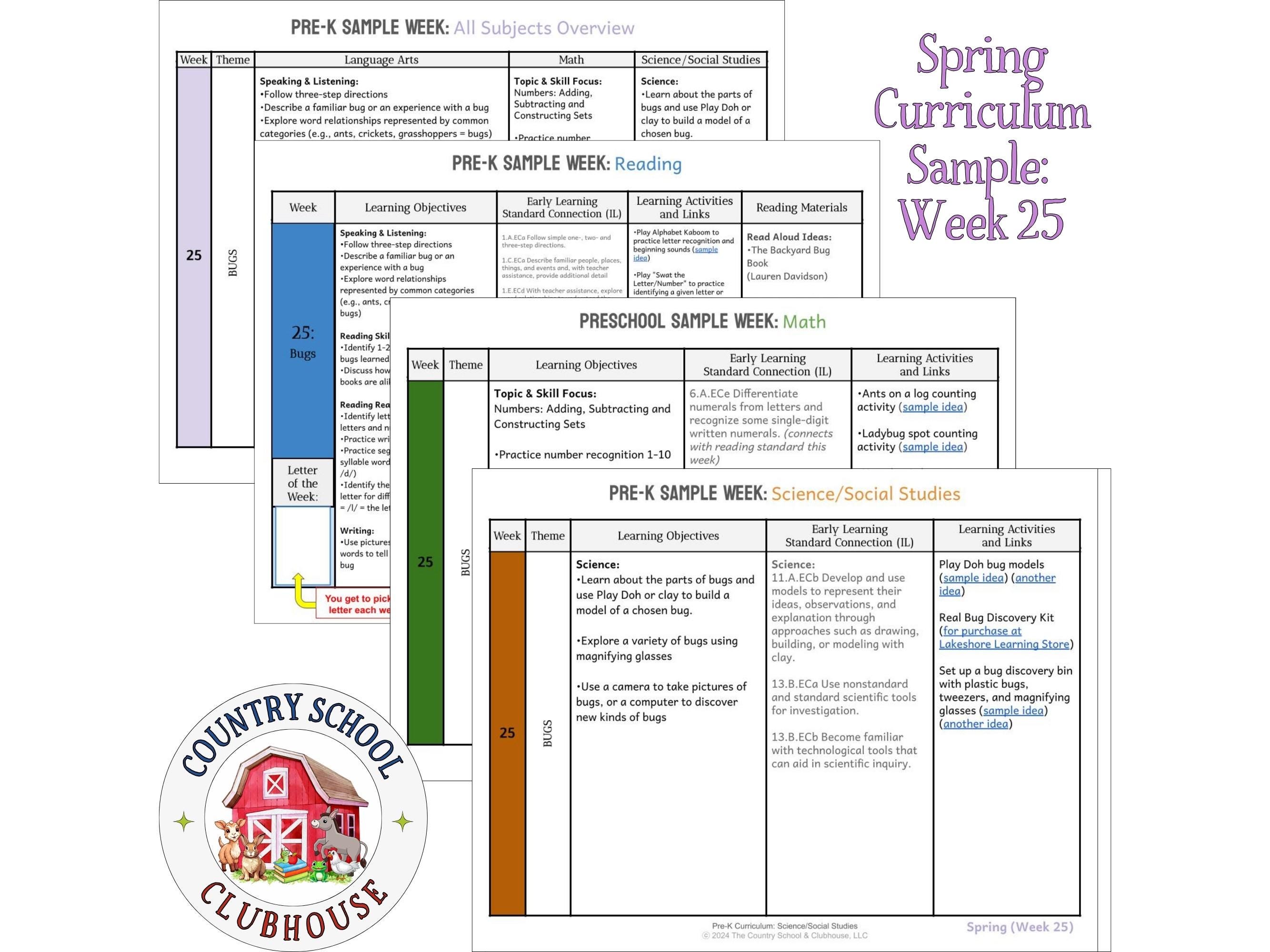 Pre-k Curriculum Spring Sample Week | Nature-based Outdoor Learning ...