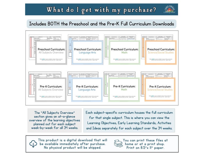 Preschool and Pre-k Curriculum Bundle | Year-long | Nature-based ...