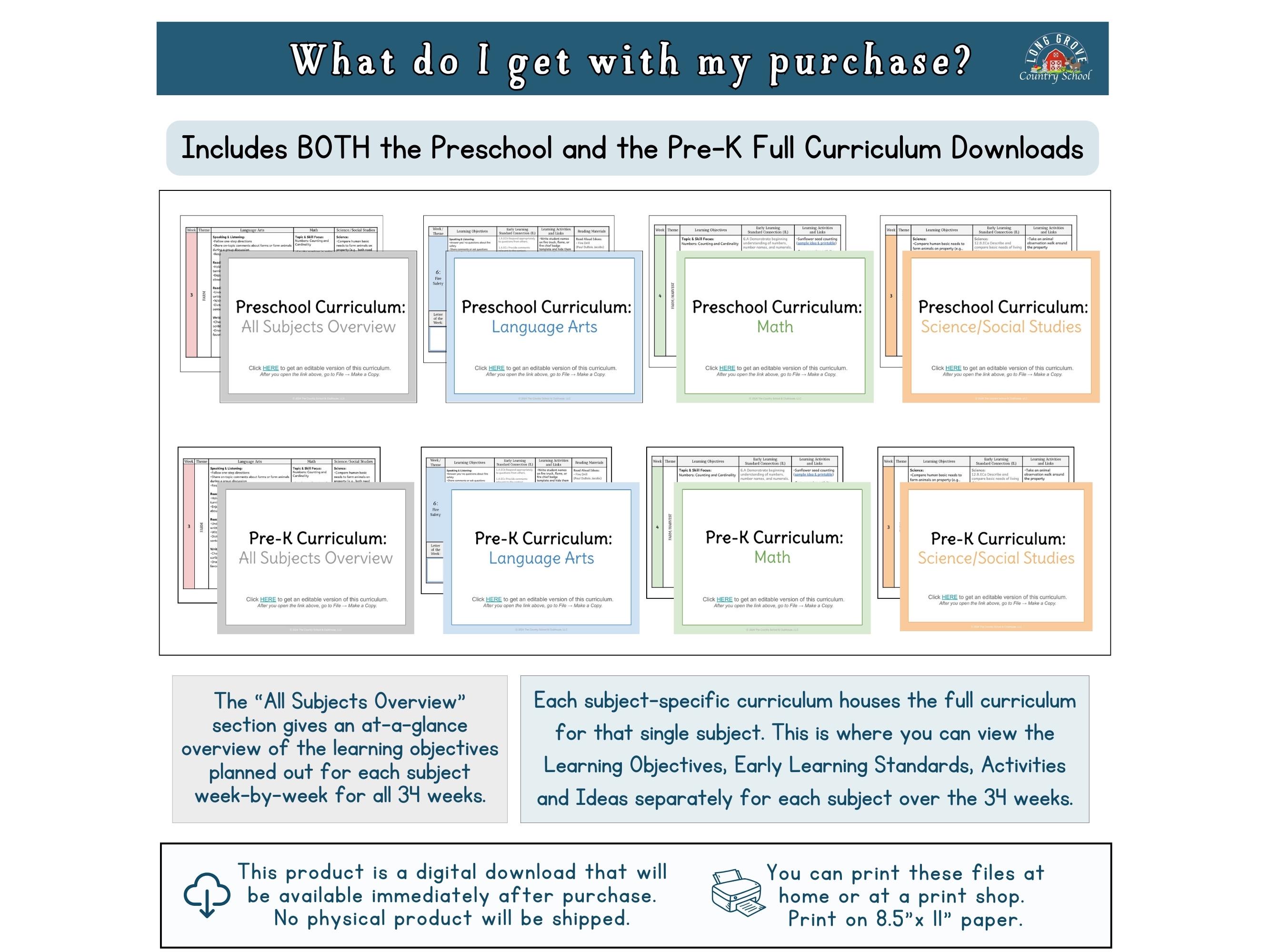 Preschool and Pre-k Curriculum Bundle | Year-long | Nature-based ...