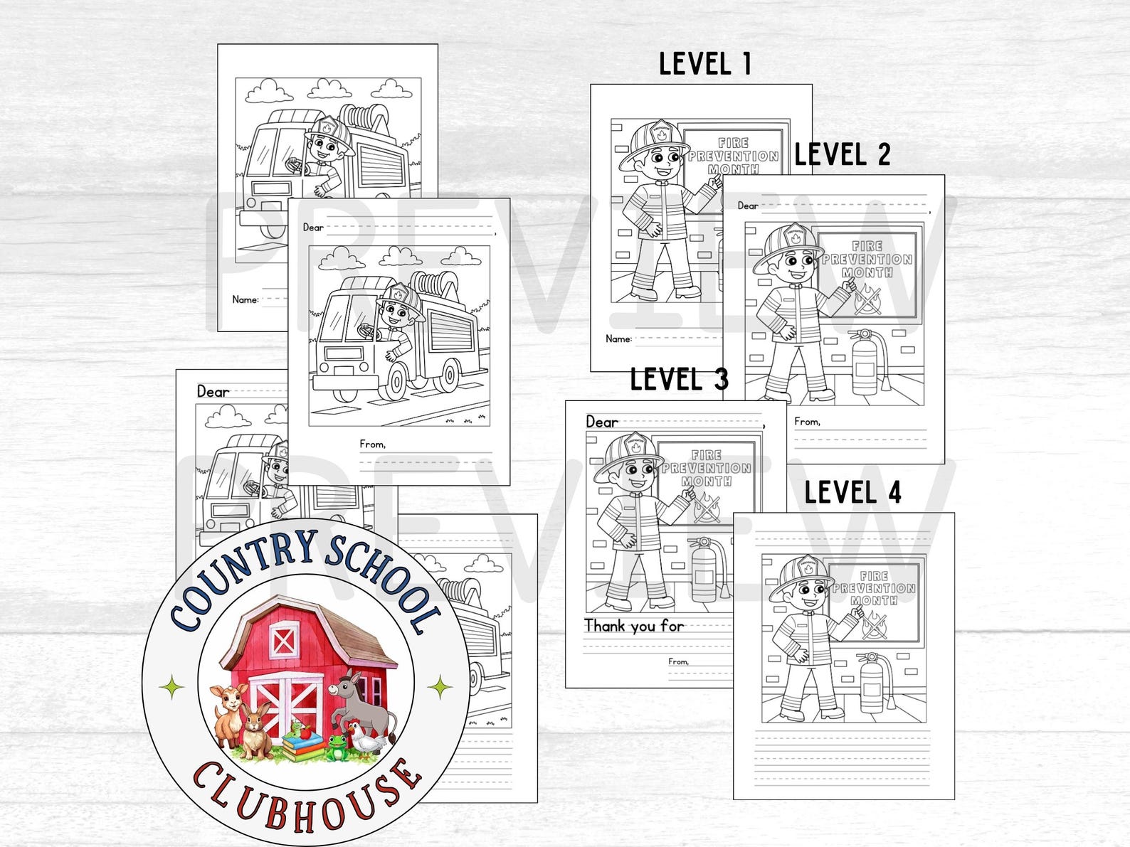 Firefighter Theme Writing Paper | Fire Safety Week | Friendly Letter ...