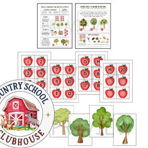 Apple Theme Math BUNDLE | Number Counting 1-20 | Hands-on Math Games ...
