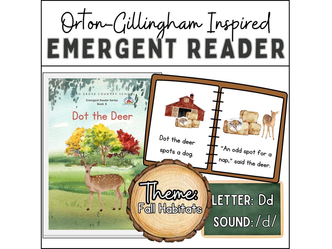 Fall Habitats Theme Emergent Reader Book | Letter D | Orton Gillingham ...