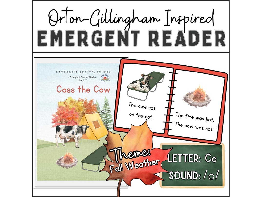 Fall Weather Theme Emergent Reader Book | Letter C | Orton Gillingham ...