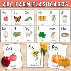 Alphabet ABC Flashcards | Farm Theme | Letter Recognition | Orton ...