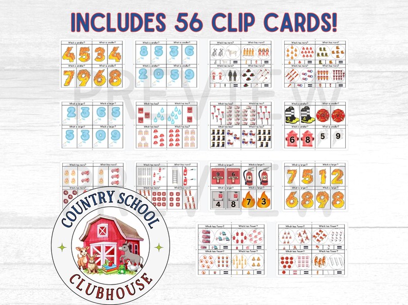 Comparing Numbers Clip Cards | Greater Than, Less Than, Equal to ...