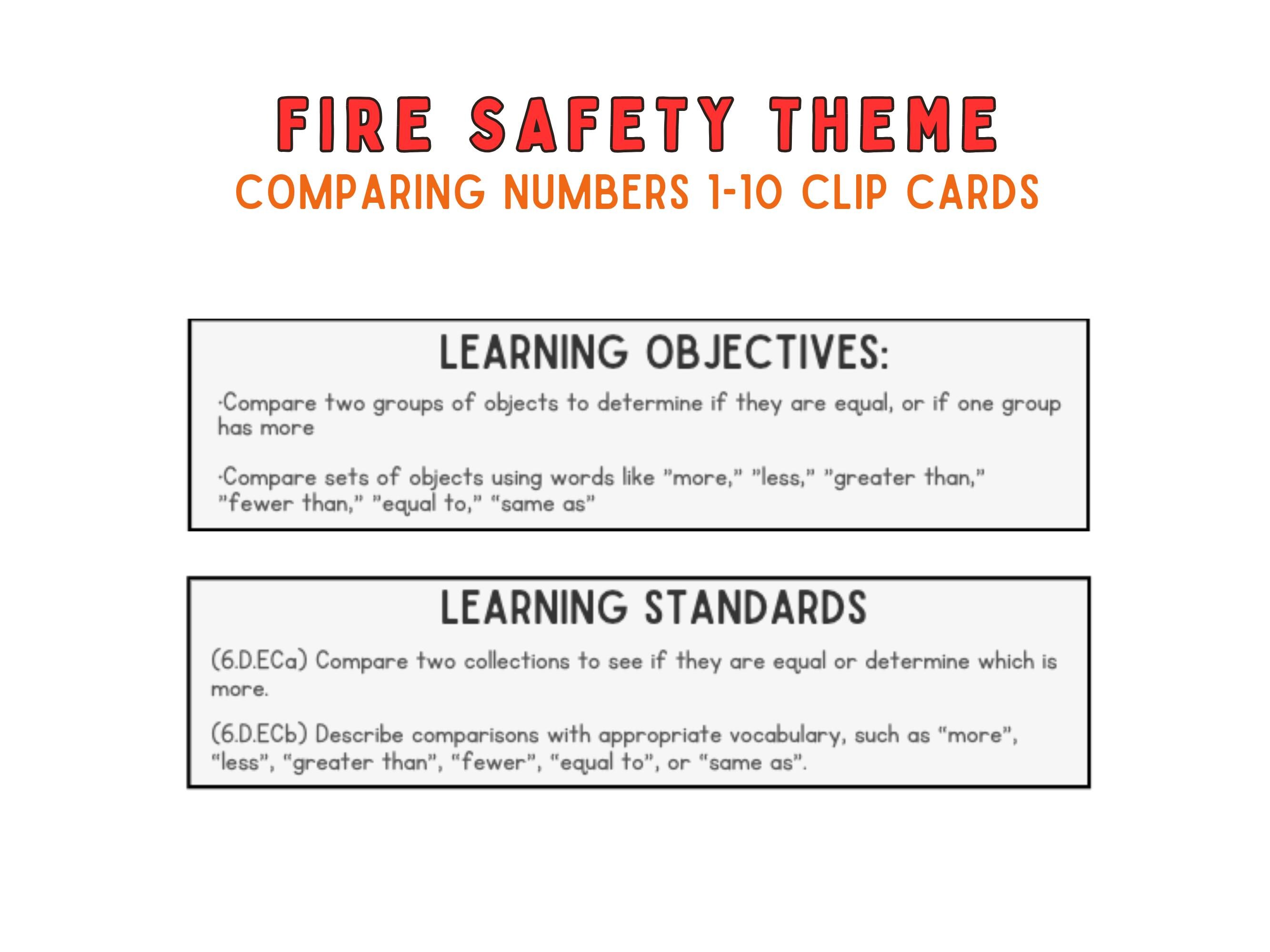 Comparing Numbers Clip Cards | Greater Than, Less Than, Equal to ...