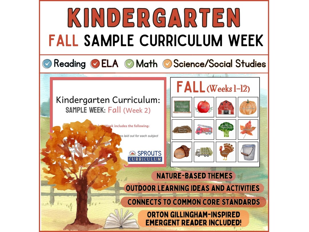 Kindergarten Curriculum Fall Sample Week | Nature-based Outdoor ...