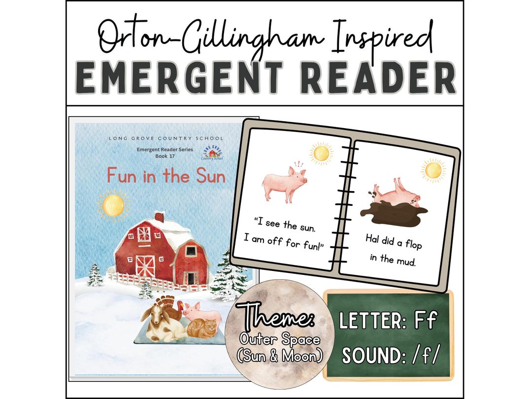 Sun and Moon Theme Emergent Reader Book | Letter F | Orton Gillingham ...