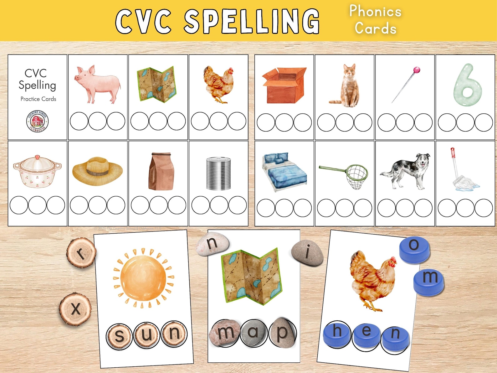 CVC Spelling Flashcards | Orton Gillingham Phonics | Homeschool ...
