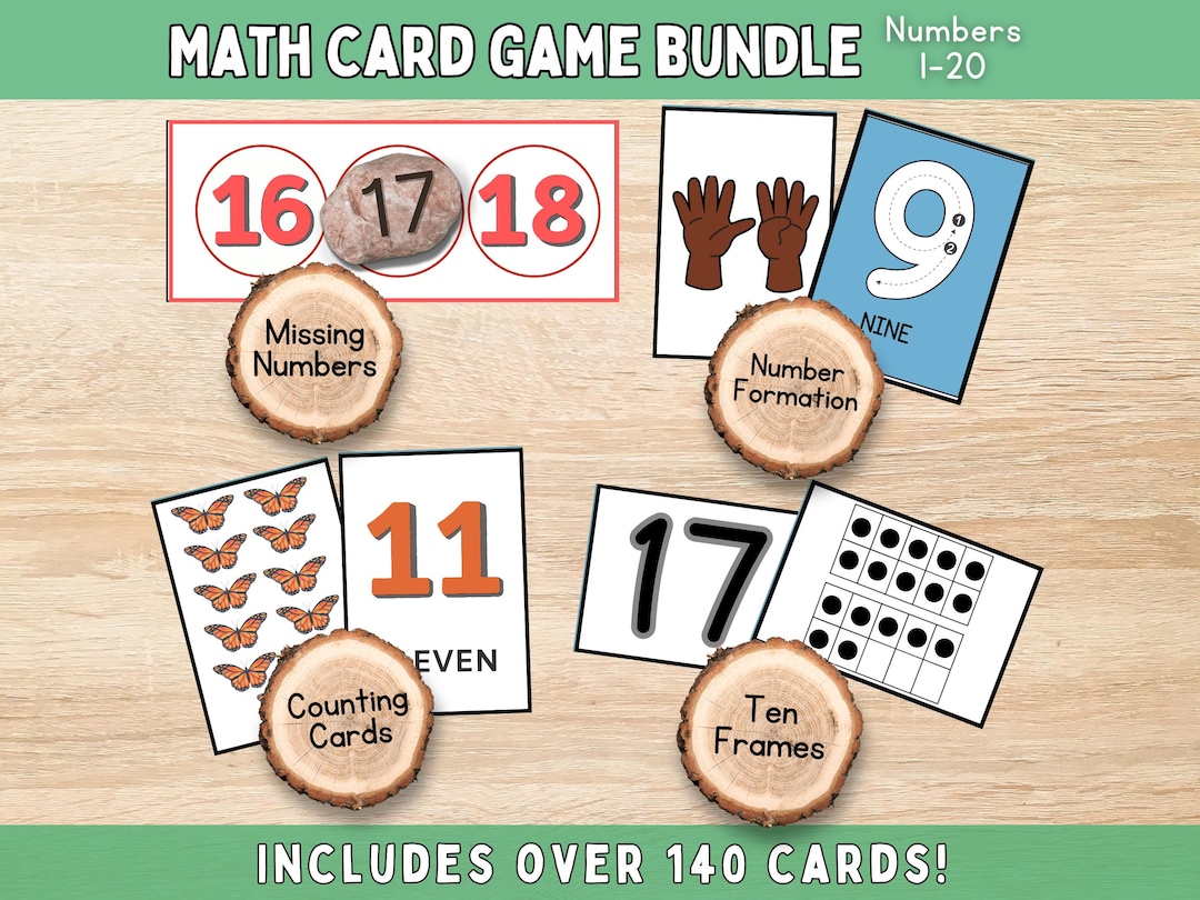 Numbers 1-20 Math Games and Flashcards BUNDLE | Preschool Pre-k ...