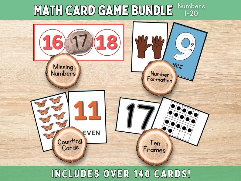 Numbers 1-20 Math Games and Flashcards BUNDLE | Preschool Pre-k ...