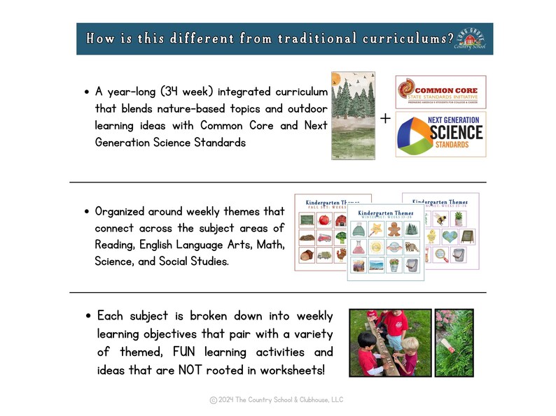 Kindergarten Curriculum | Year-long | Nature-based Outdoor Learning ...