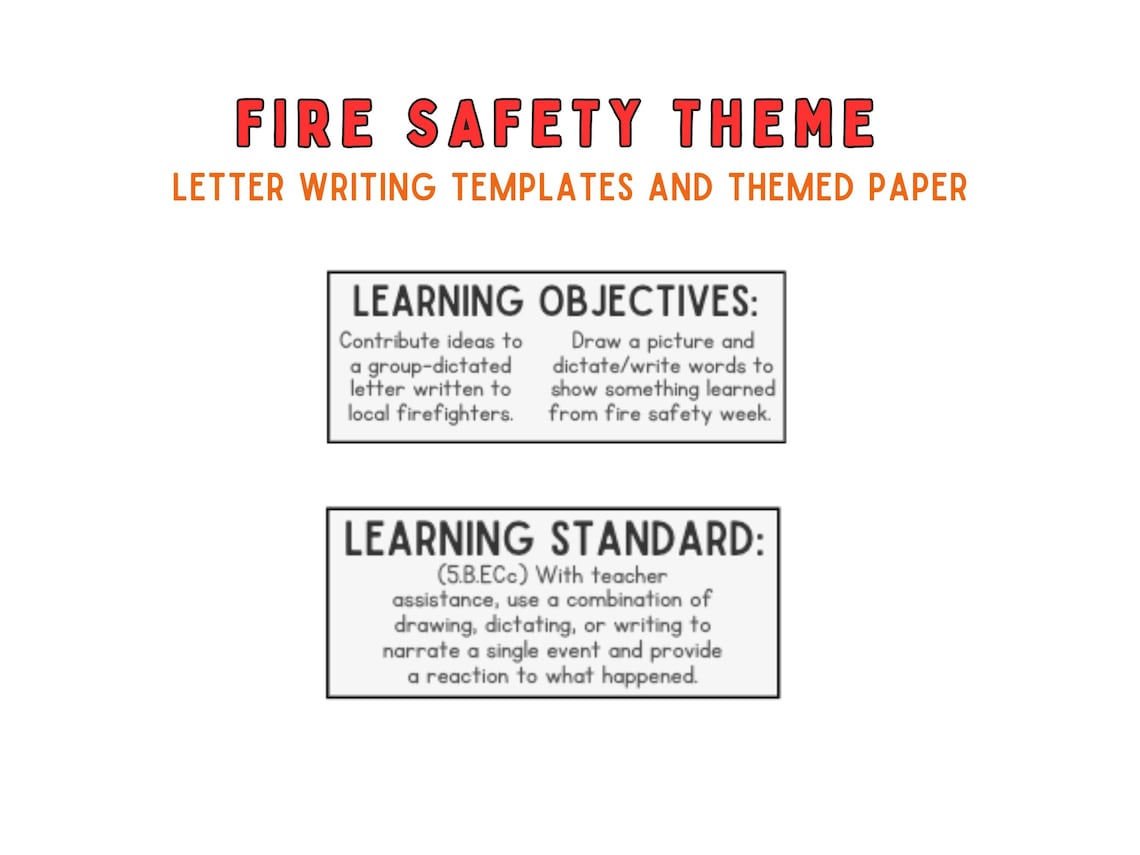 Firefighter Theme Writing Paper | Fire Safety Week | Friendly Letter ...