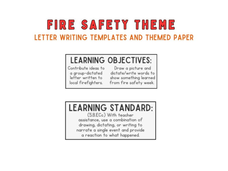Firefighter Theme Writing Paper | Fire Safety Week | Friendly Letter ...
