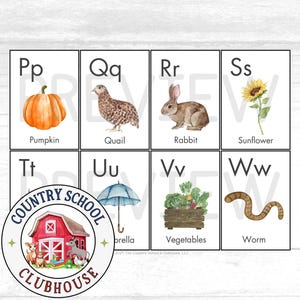 Alphabet ABC Flashcards | Farm Theme | Letter Recognition | Orton ...