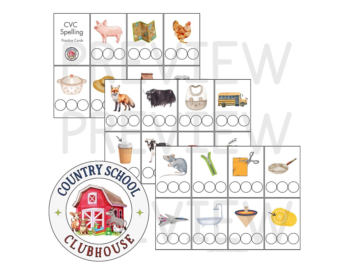 CVC Spelling Flashcards | Orton Gillingham Phonics | Homeschool ...