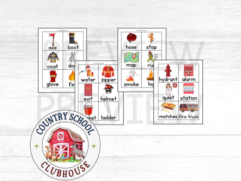 Syllable Counting Cards | Fire Safety Week | Firefighter Theme ...
