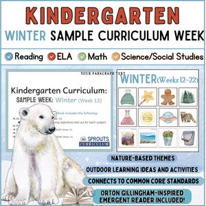 Kindergarten Curriculum Winter Sample Week | Nature-based Outdoor ...