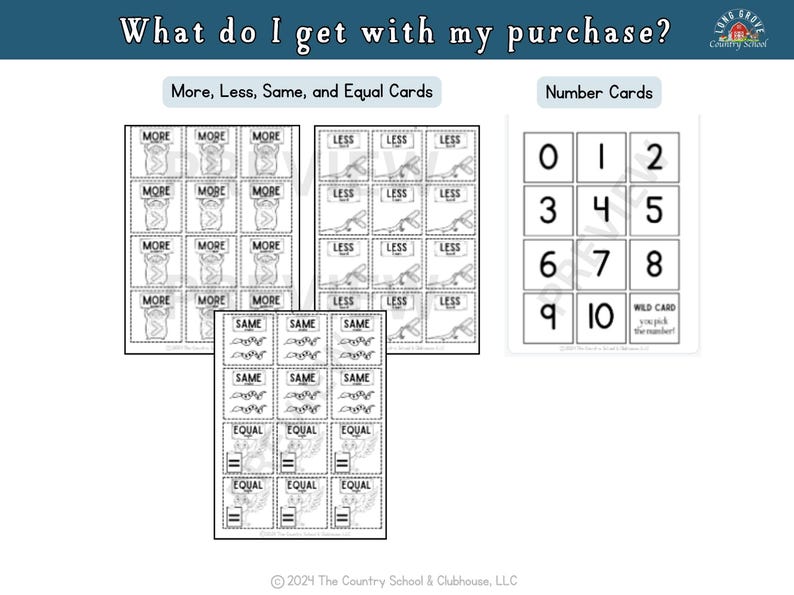 Pre-k Count and Compare Numbers 1-10 | Number Value Counting Games ...