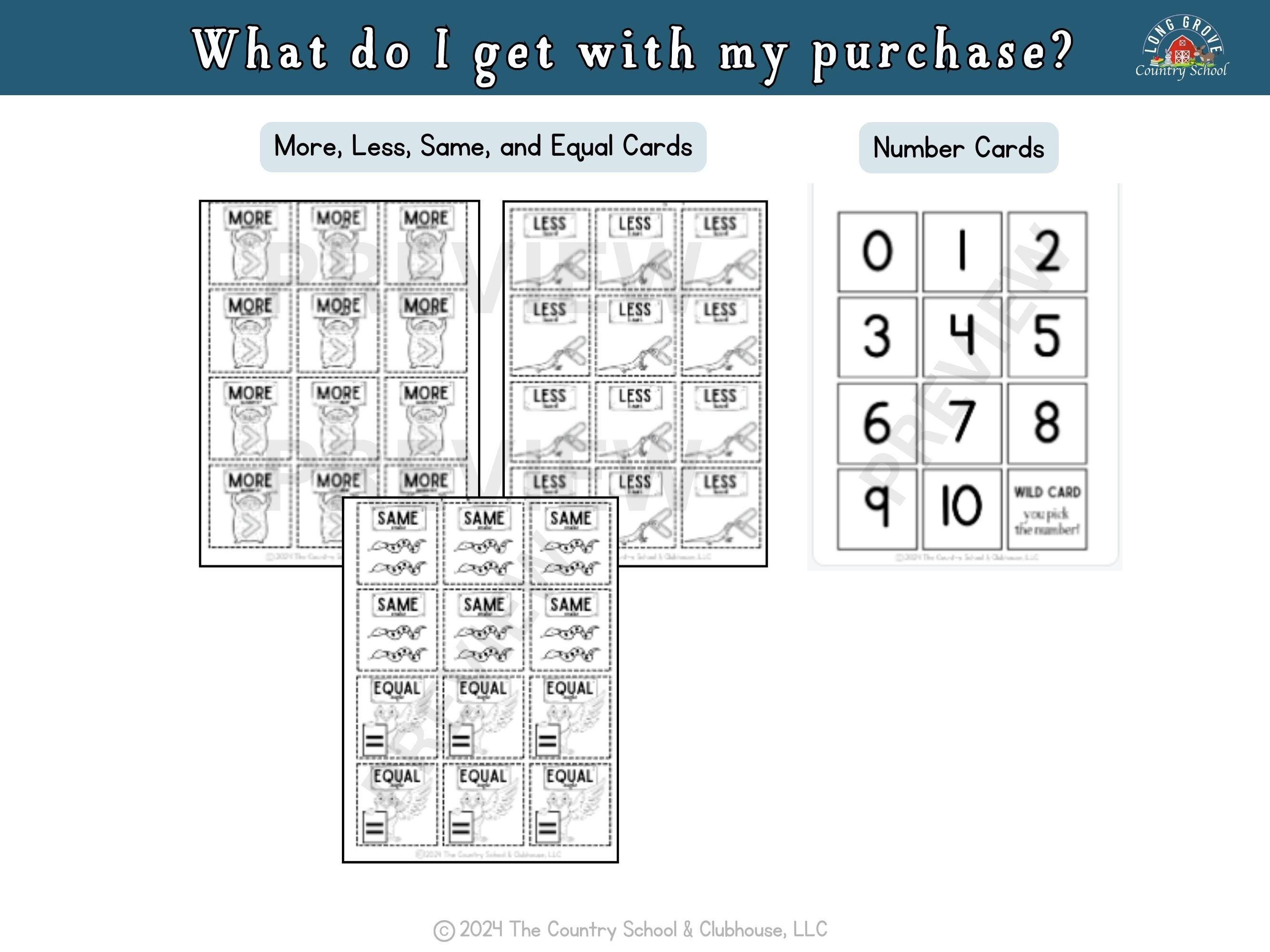 Pre-k Count and Compare Numbers 1-10 | Number Value Counting Games ...
