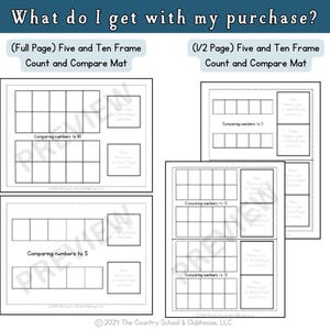 Pre-k Count and Compare Numbers 1-10 | Number Value Counting Games ...
