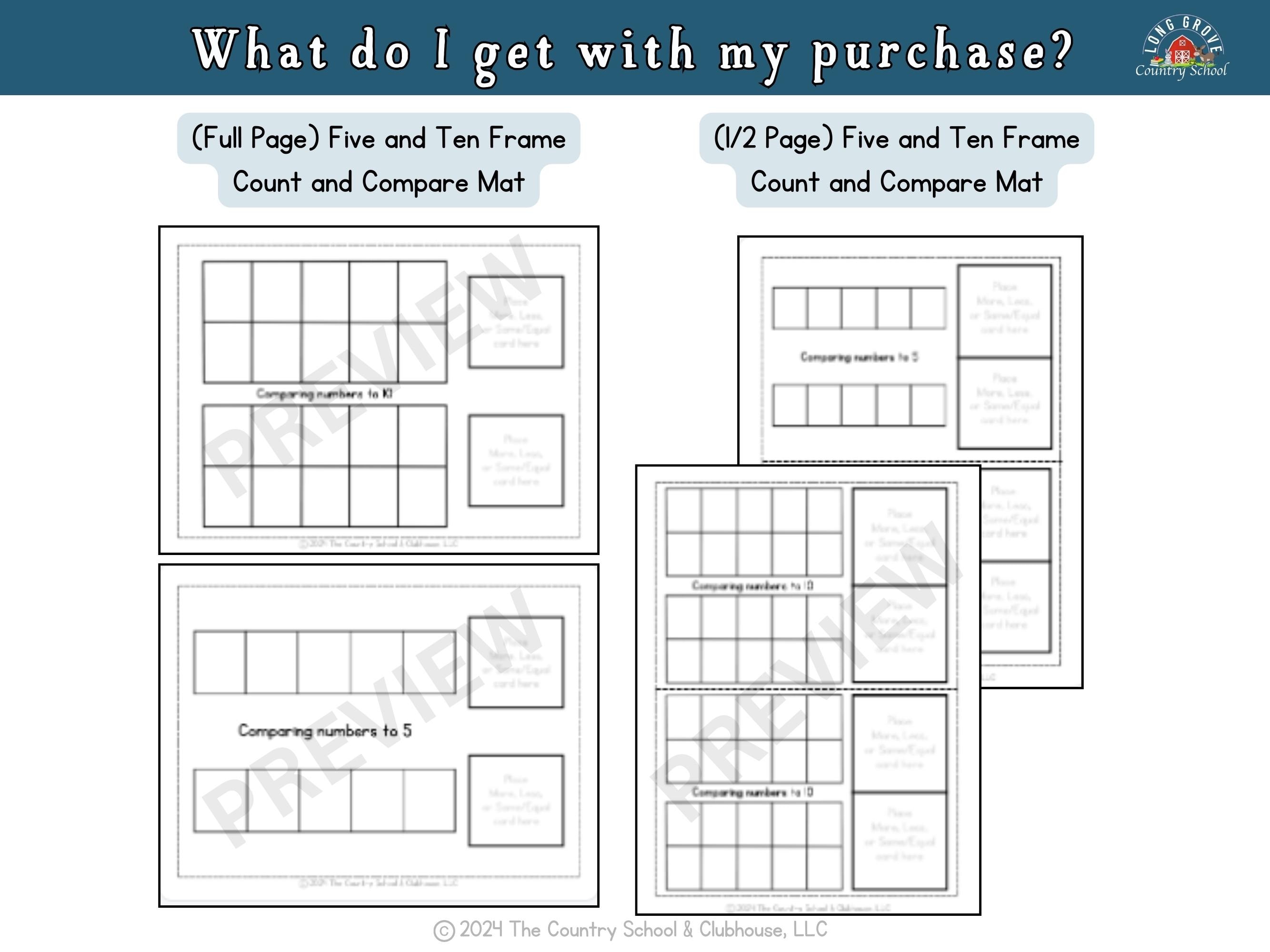 Pre-k Count and Compare Numbers 1-10 | Number Value Counting Games ...