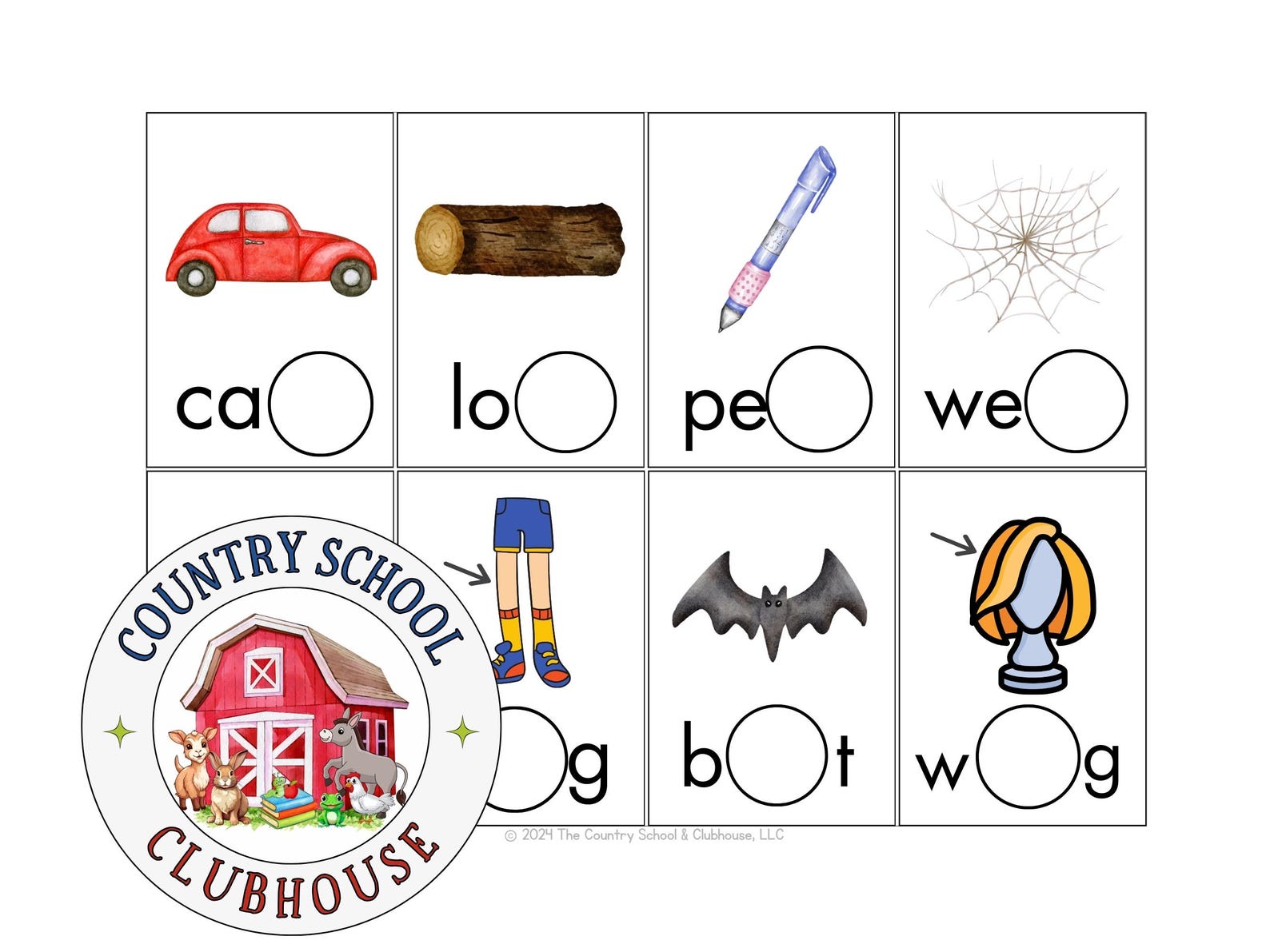 CVC Missing Letter Flashcards | Orton Gillingham Phonics | Homeschool ...