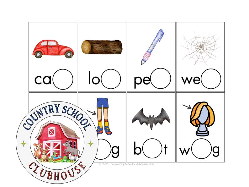 CVC Missing Letter Flashcards | Orton Gillingham Phonics | Homeschool ...