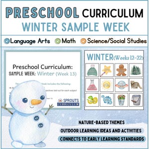 Preschool Curriculum Winter Sample Week | Nature-based Outdoor Learning ...