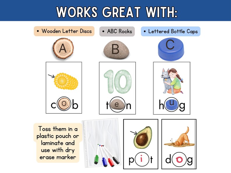 CVC Missing Letter Flashcards | Orton Gillingham Phonics | Homeschool ...