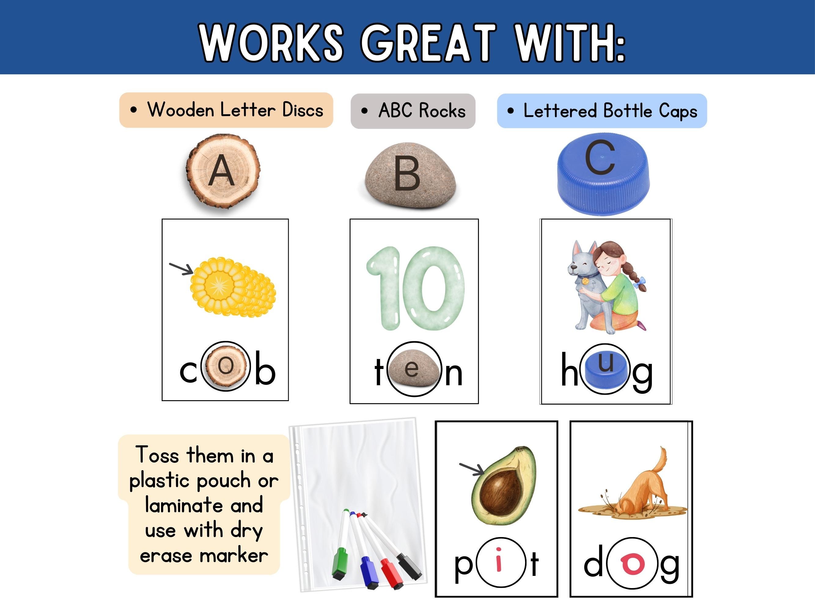 CVC Missing Letter Flashcards | Orton Gillingham Phonics | Homeschool ...