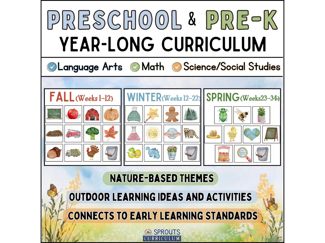 Preschool and Pre-k Curriculum Bundle | Year-long | Nature-based ...