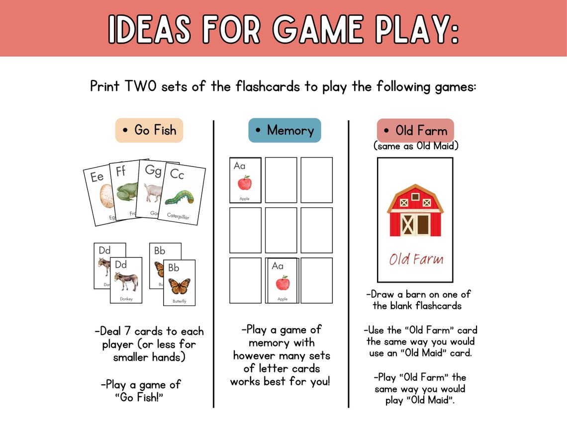 Alphabet ABC Flashcards | Farm Theme | Letter Recognition | Orton ...