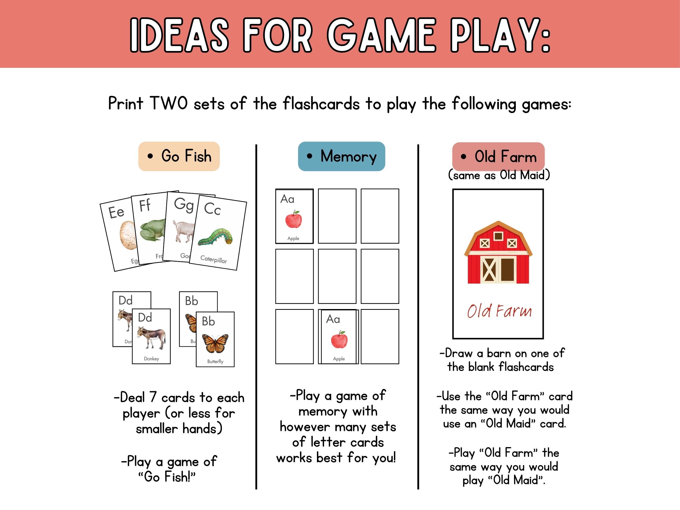 Alphabet ABC Flashcards | Farm Theme | Letter Recognition | Orton ...