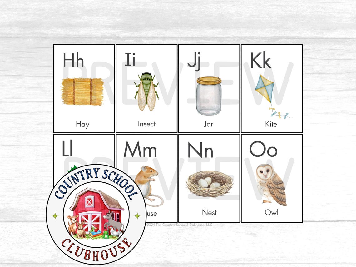 Alphabet ABC Flashcards | Farm Theme | Letter Recognition | Orton ...