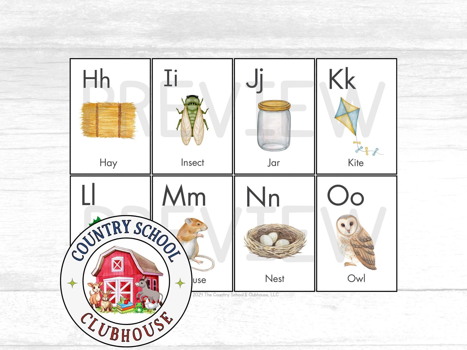 Alphabet ABC Flashcards | Farm Theme | Letter Recognition | Orton ...