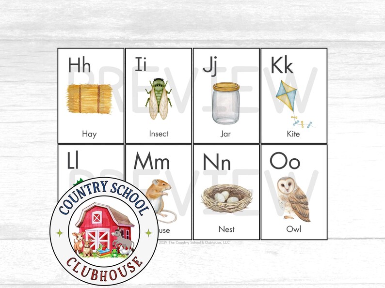 Alphabet ABC Flashcards | Farm Theme | Letter Recognition | Orton ...