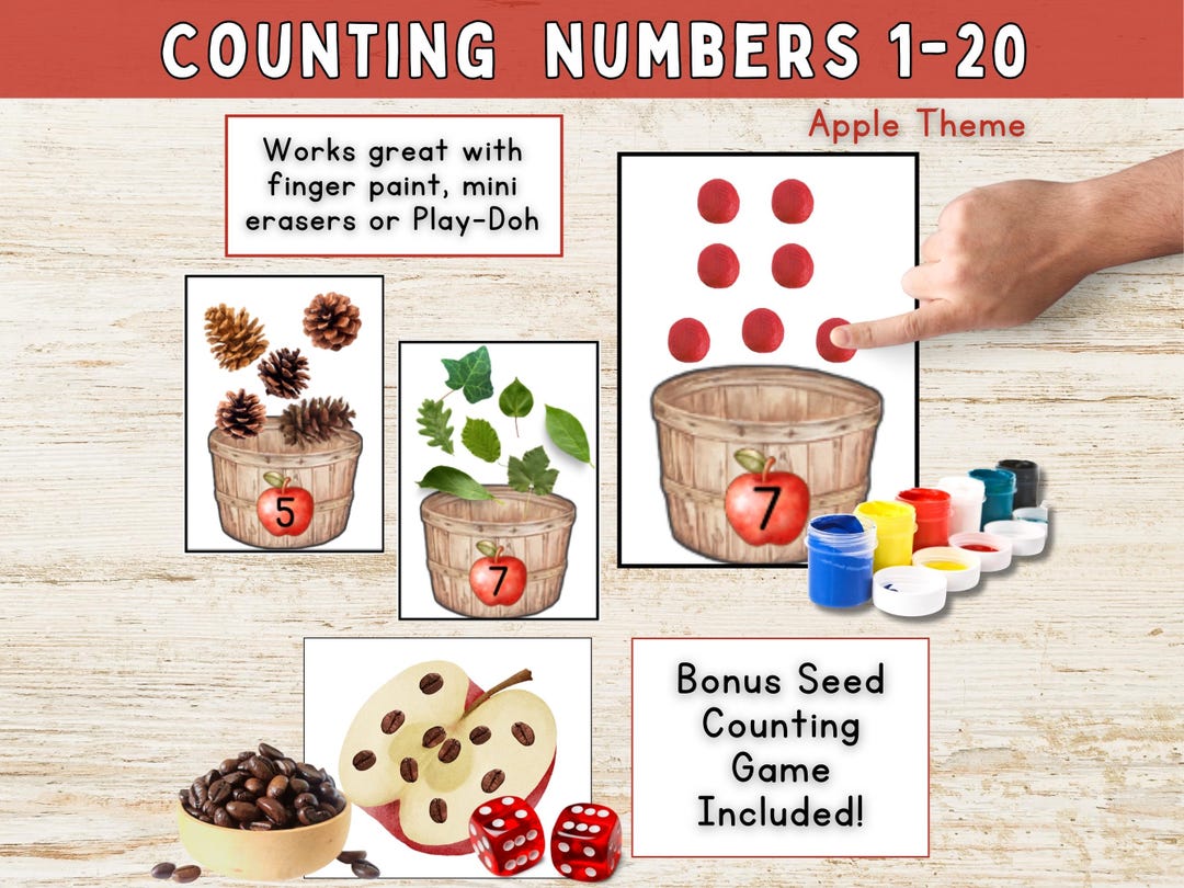 One-to-one Correspondence Counting Numbers 1-20 | Apple Theme ...