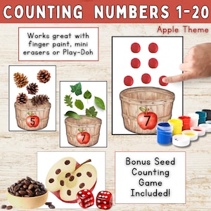 One-to-one Correspondence Counting Numbers 1-20 | Apple Theme ...