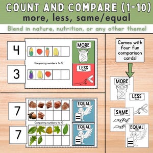 Pre-k Count and Compare Numbers 1-10 | Number Value Counting Games ...