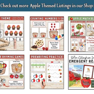 Math Number Cards | Fine Motor Practice | Apple Theme | Counting 1-10 ...
