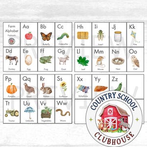 Alphabet ABC Flashcards | Farm Theme | Letter Recognition | Orton ...