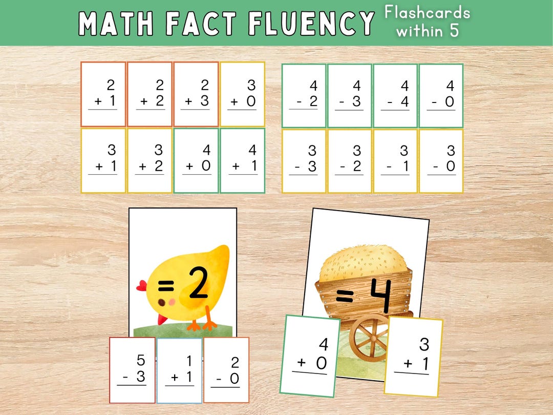 Math Facts to Five Practice Flashcards and Games | Addition ...