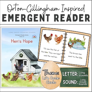 Chicken Life Cycle Emergent Reader Book | Long Vowel Sounds | Orton ...