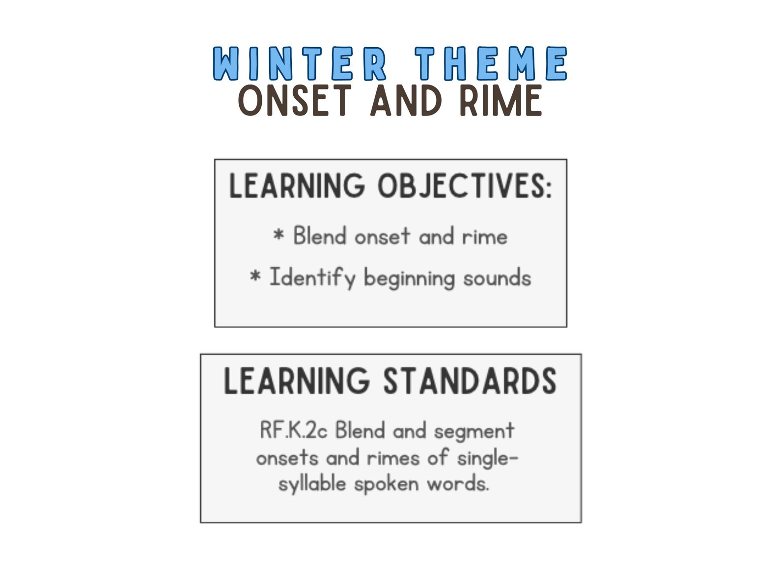Winter Weather Onset and Rime Matching Cards | Orton Gillingham Phonics ...