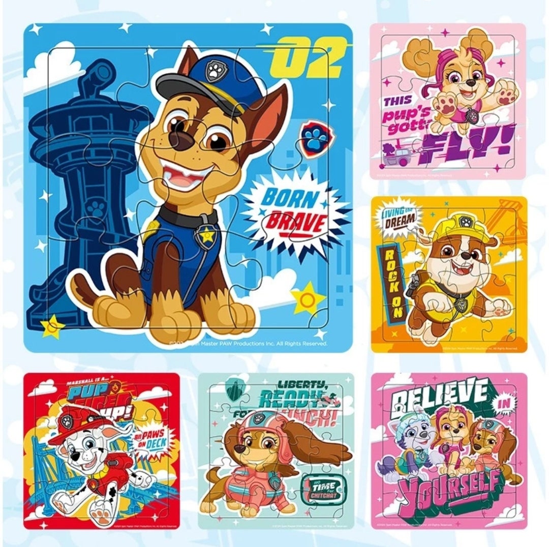 6 Sets of Paw Patrol Jigsaw Puzzle, Cute Dogs Jigsaw Puzzle, Cartoon ...