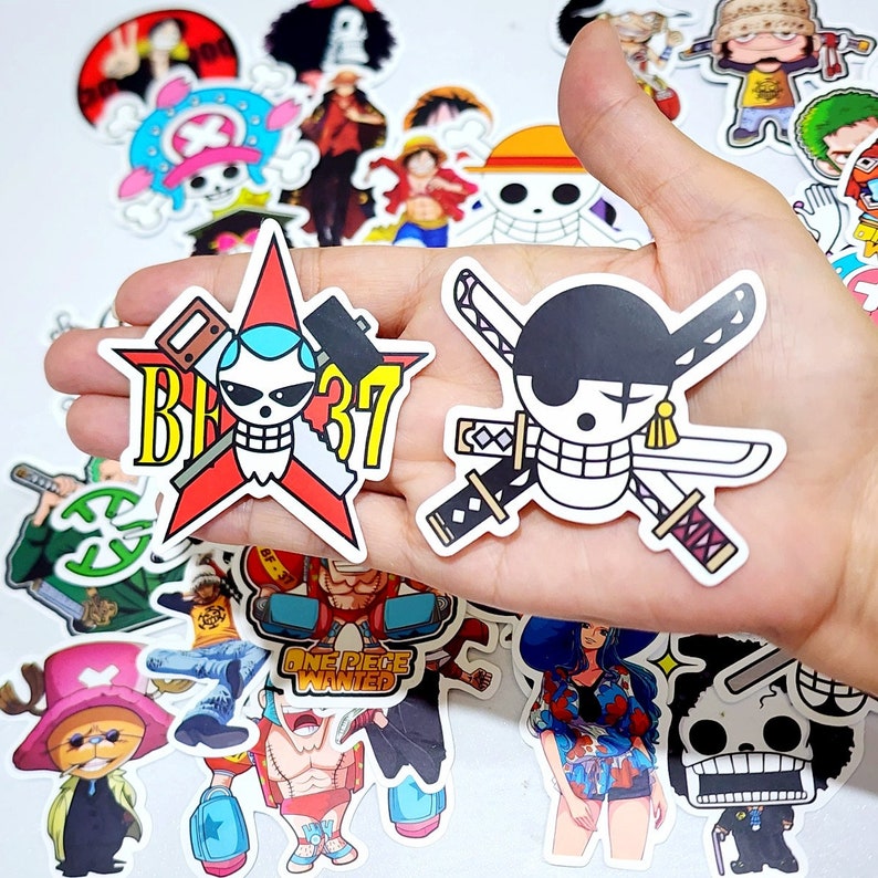 50 Pcs One Piece Luffy Stickers, Japan Anime Stickers, Waterproof Vinyl ...