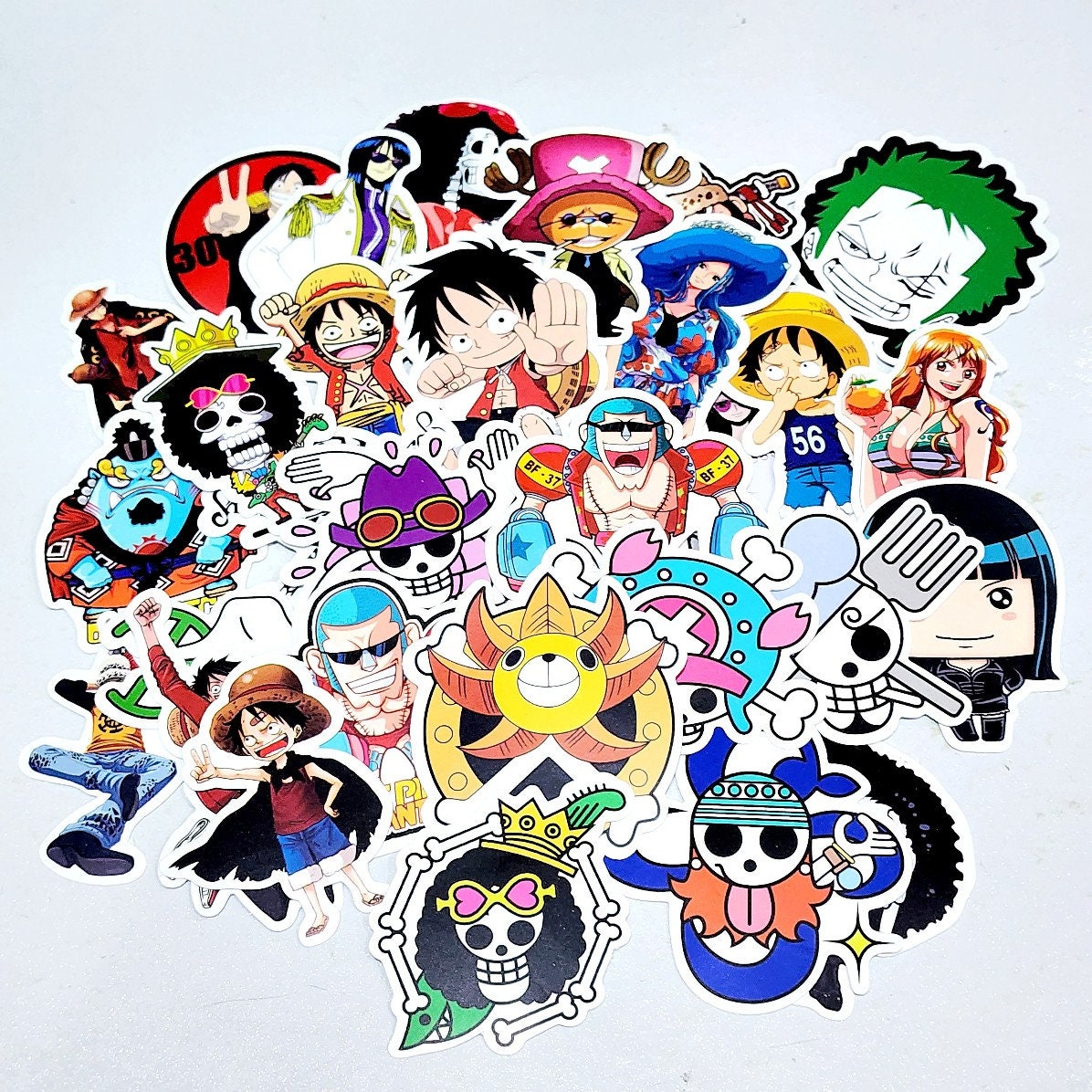 50 Pcs One Piece Luffy Stickers, Japan Anime Stickers, Waterproof Vinyl ...